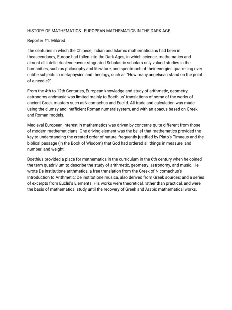 European Mathematics-WPS Office | PDF | Mathematics | Science