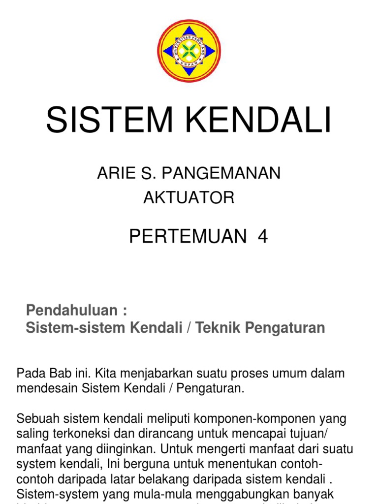 Pertemuan 5 Sistem Kendali & Kontroler | PDF