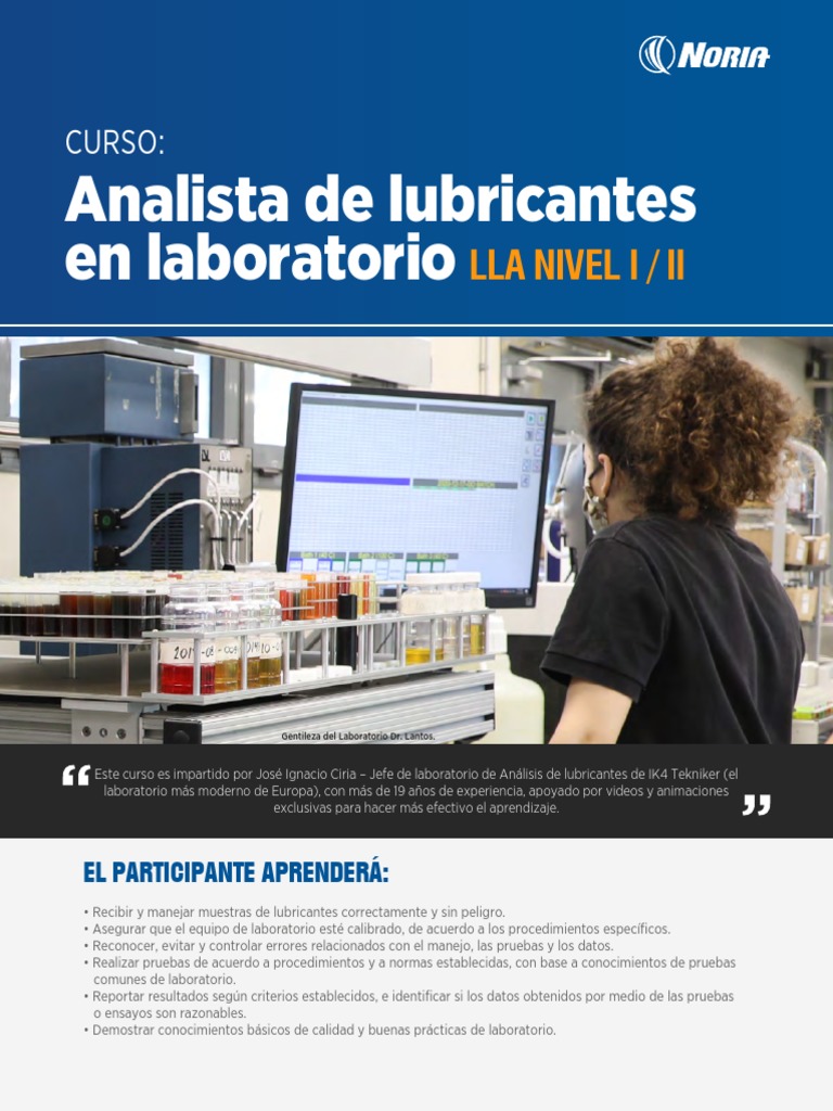 LLA I & LLA II - NORIA - Syllabus Del Curso de Analista de Lubricantes ...