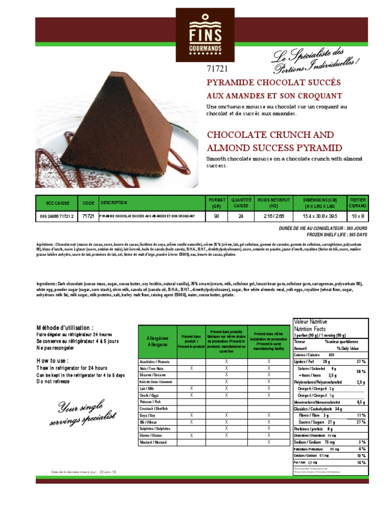 Pyramide Chocolat Amandes Succès | PDF | Chocolat | Nutrition