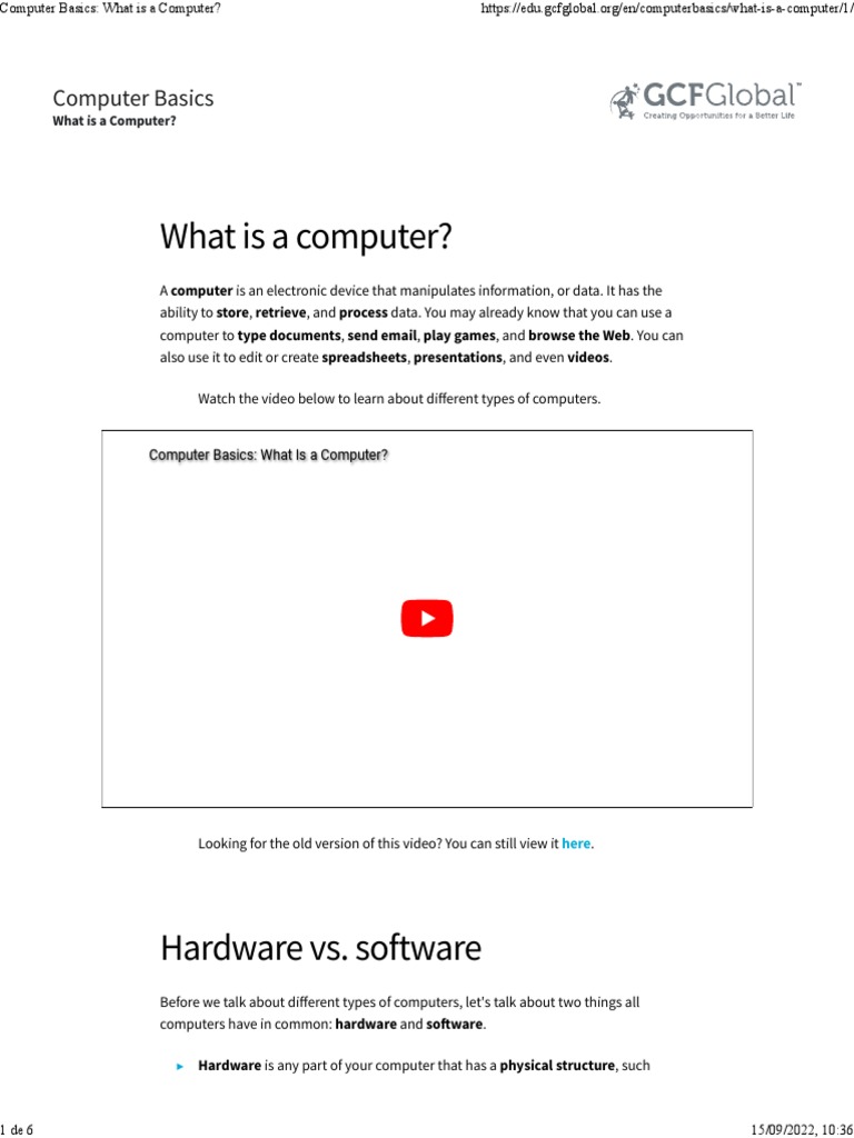 Computer Basics What Is A Computer | PDF | Personal Computers | Macintosh