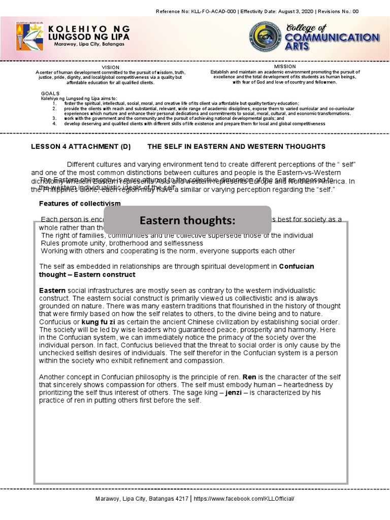 Uts L4 21 | PDF | Confucianism | Philosophy Of Self