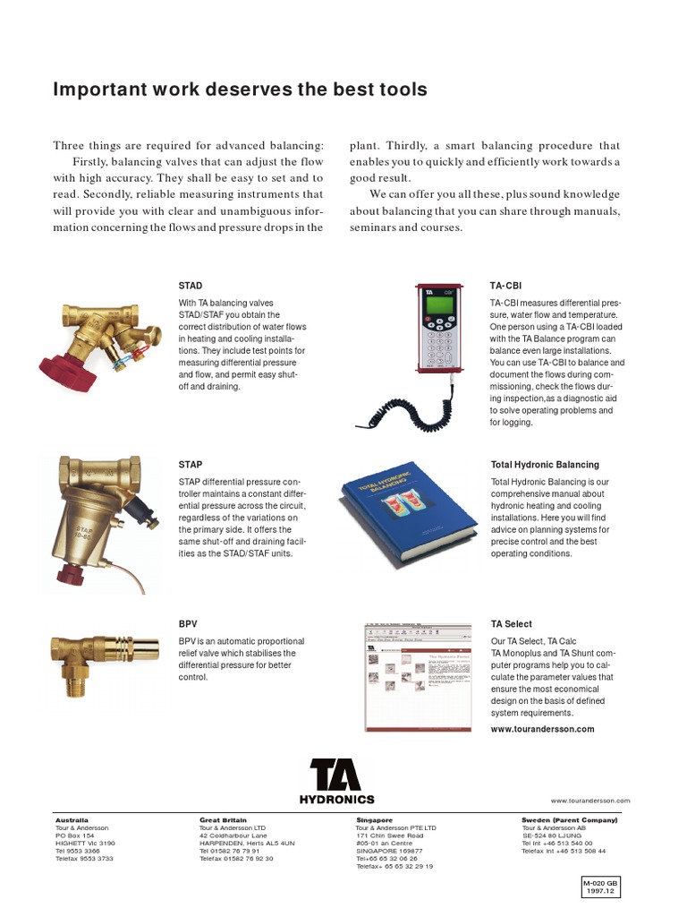The Three Hydronic Conditions for Accurate Control: Fulfilling the Requirements for Optimal ...