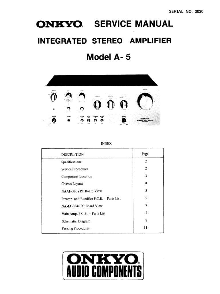 Onkyo A 5 Service Manual | PDF