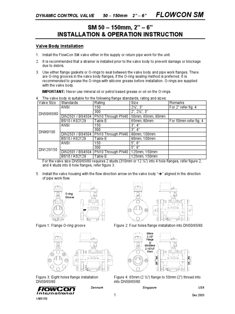 FlowCon SM Valve Installation Guide | PDF | Valve | Switch