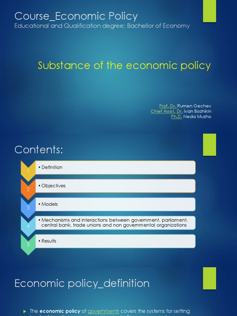 Economic Policy - Substance of The Economic Policy | PDF | Economics ...