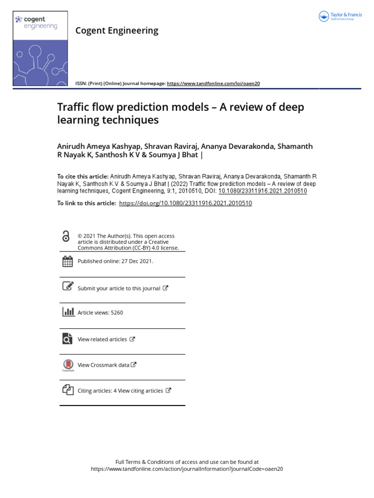 Traffic Flow Prediction Models A Review of Deep Learning Techniques | PDF | Deep Learning ...