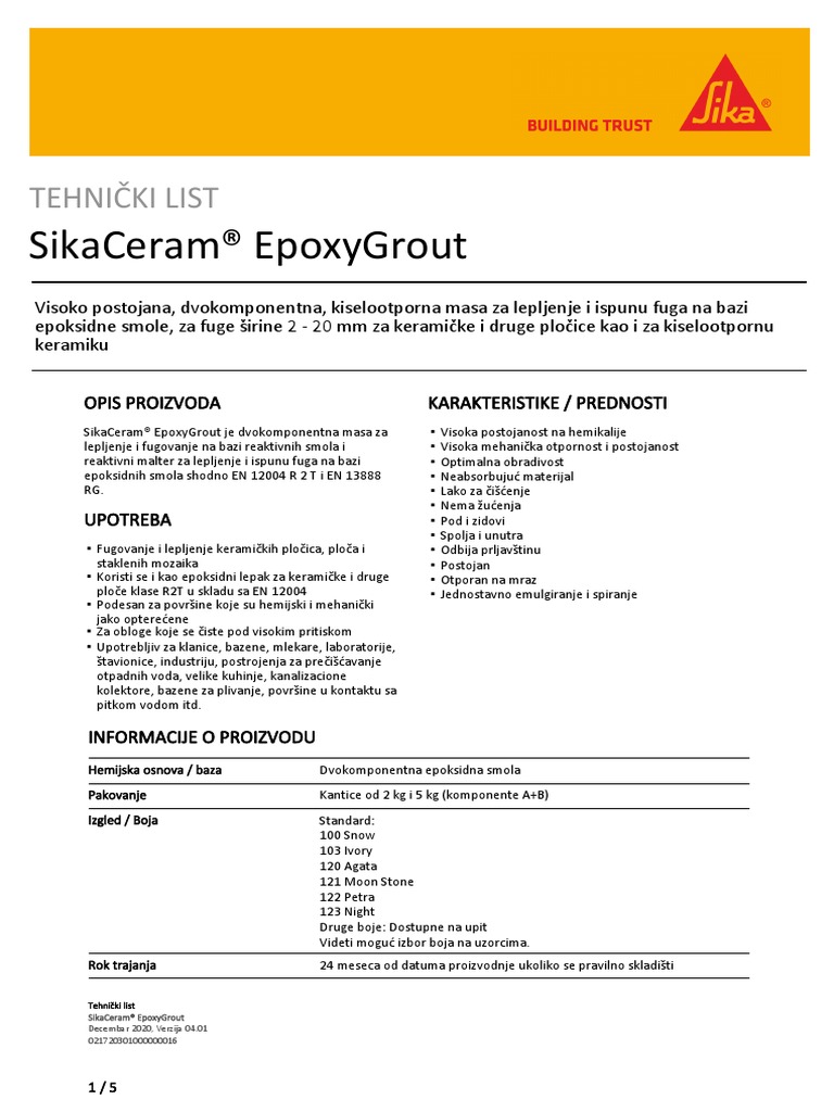 Sikaceram Epoxygrout | PDF