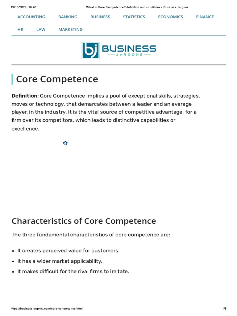 What Is Core Competence - Definition and Conditions - Business Jargons ...