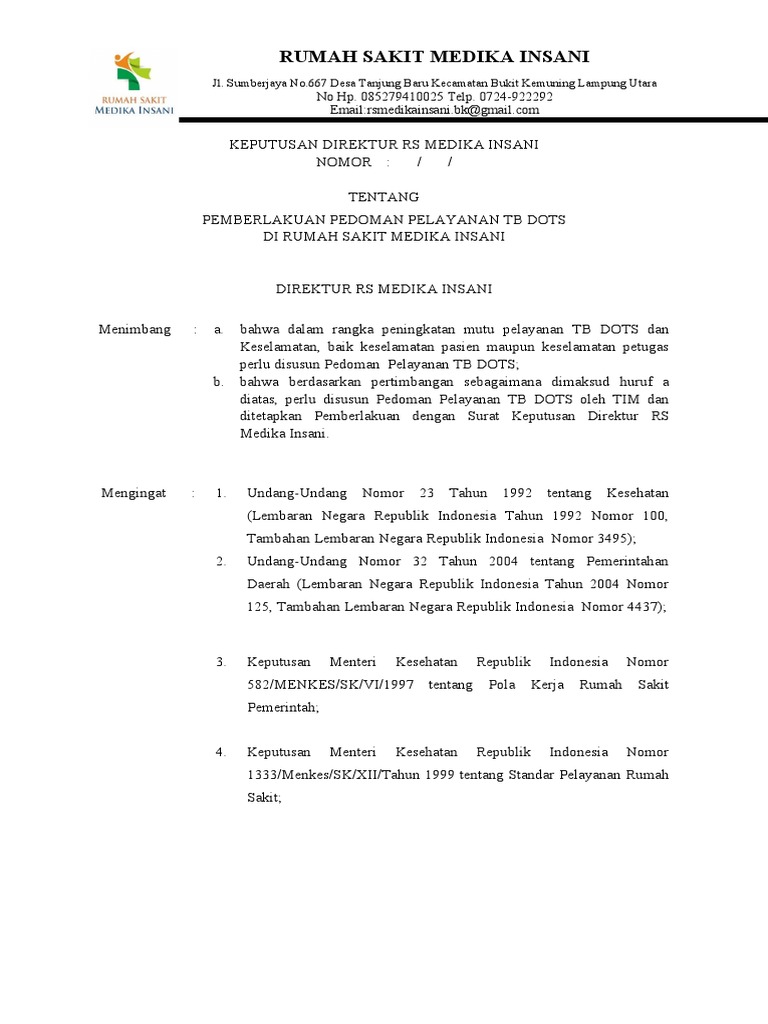 SK Pedoman TB Dots | PDF