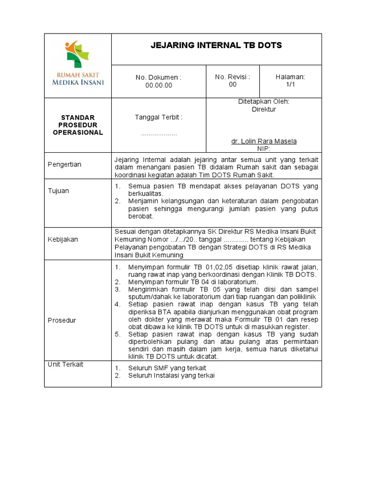Spo Jejaring Internal TB Dots | PDF | Sains & Matematika