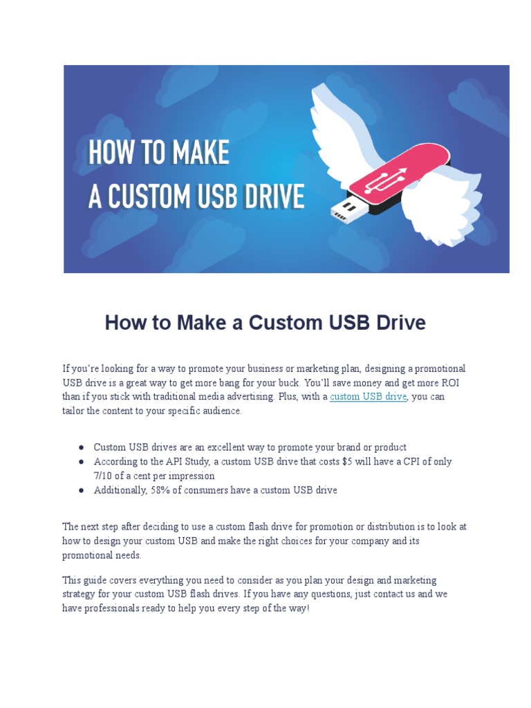 How To Make A Custom USB Drive | PDF | Usb Flash Drive | Brand