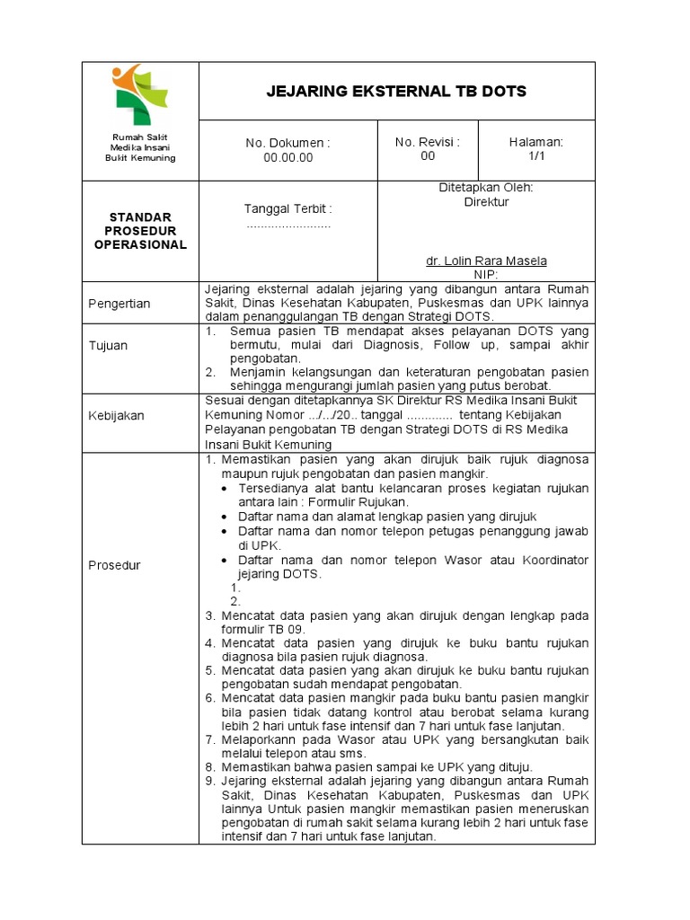 Spo Jejaring Eksternal TB Dots | PDF