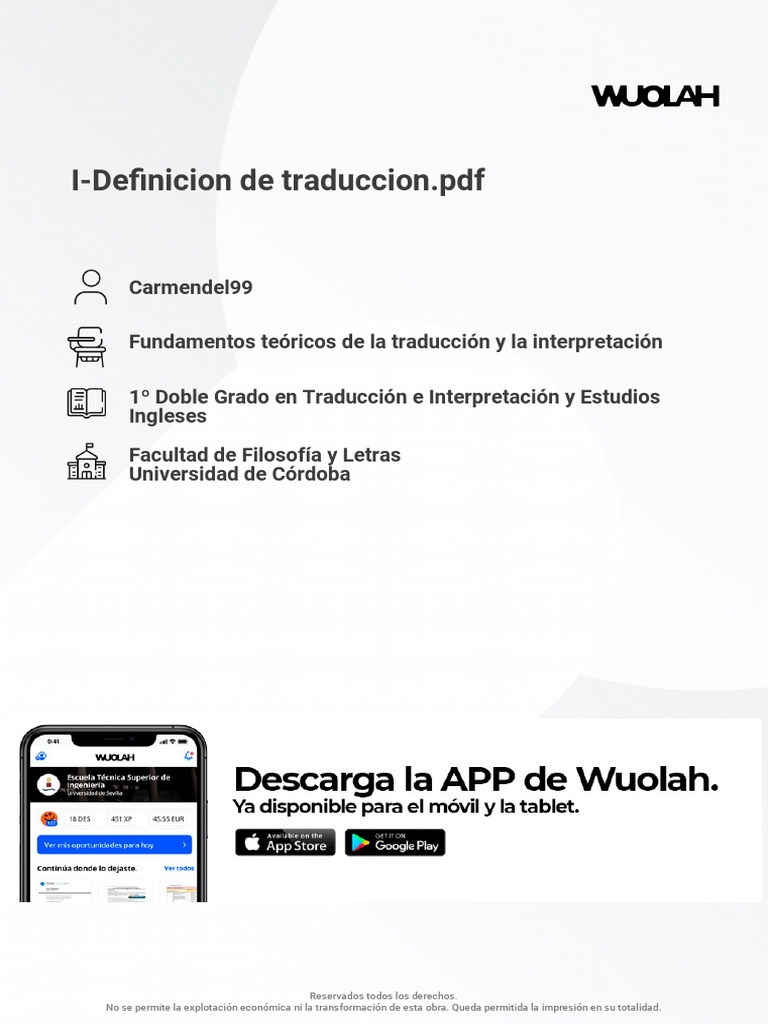 Fundamentos de la Traducción y su Teoría | PDF | Traducciones ...