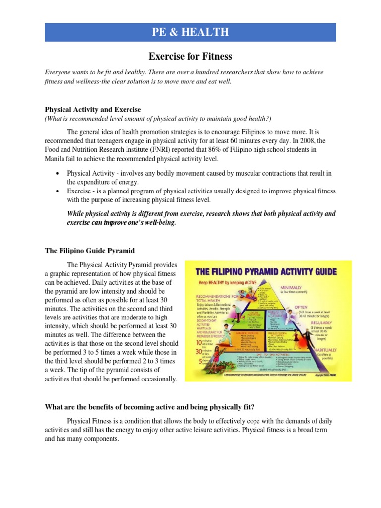 Exercise For Fitness Study Guide | PDF | Physical Fitness | Strength ...