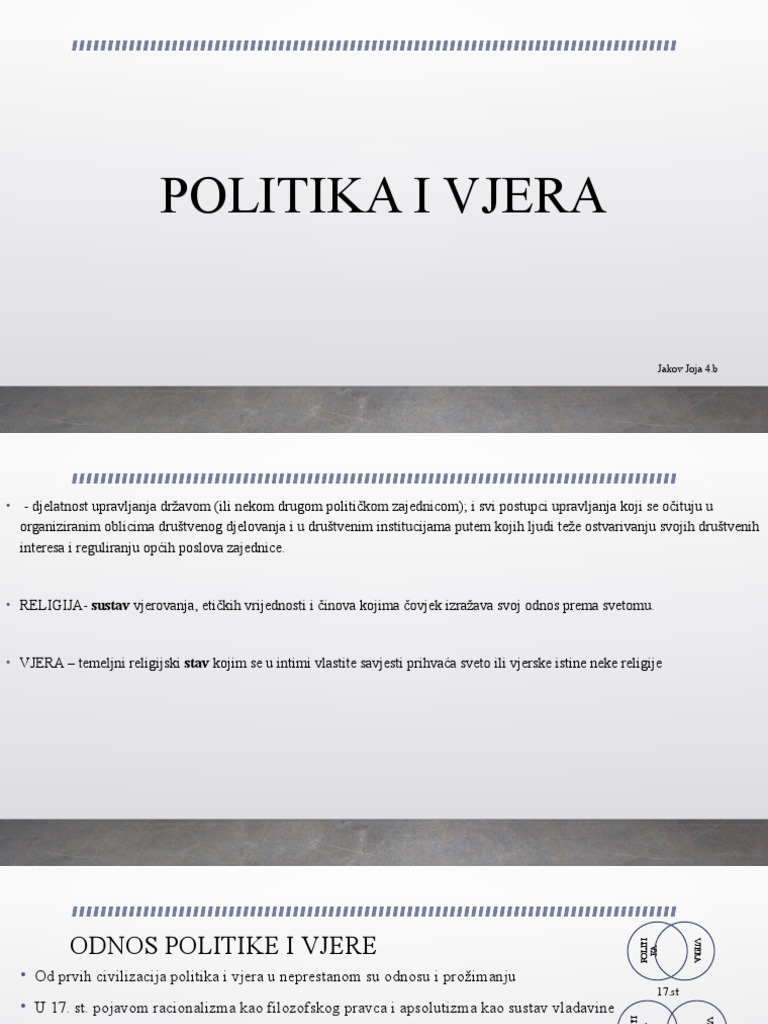 Politika I Vjera | PDF