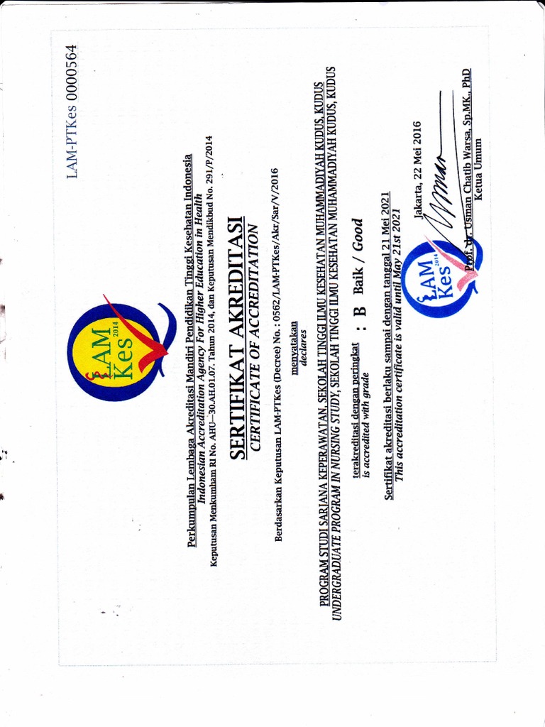 Sertifikat Akreditasi S1 Keperawatan | PDF