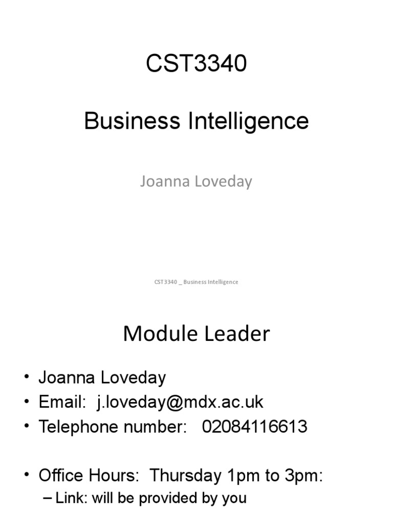 Lecture 1 | PDF | Business Intelligence | Analytics