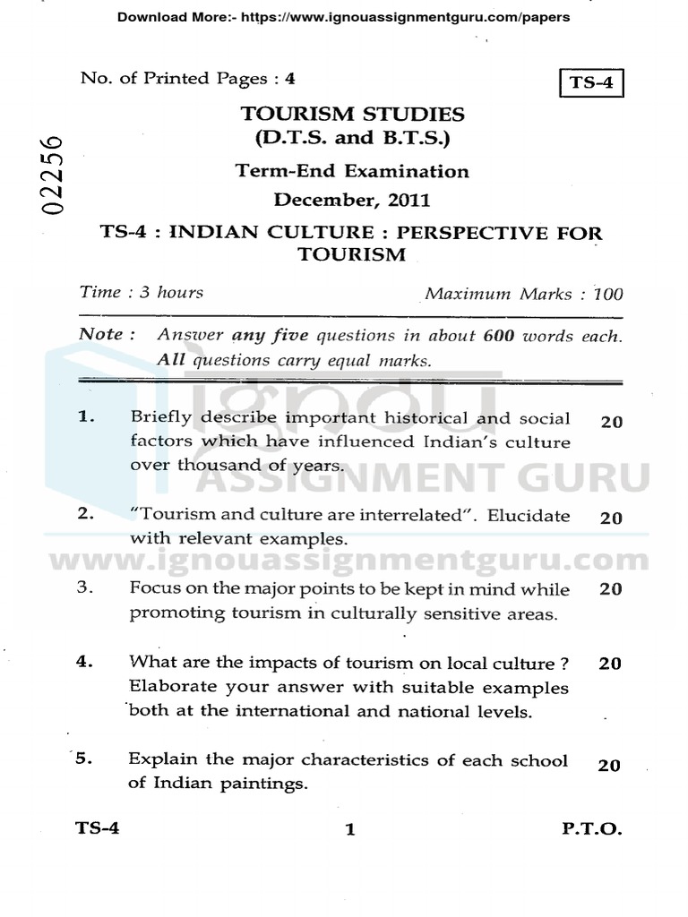 TS 4 Previous Year Question Papers by Ignouassignmentguru | PDF