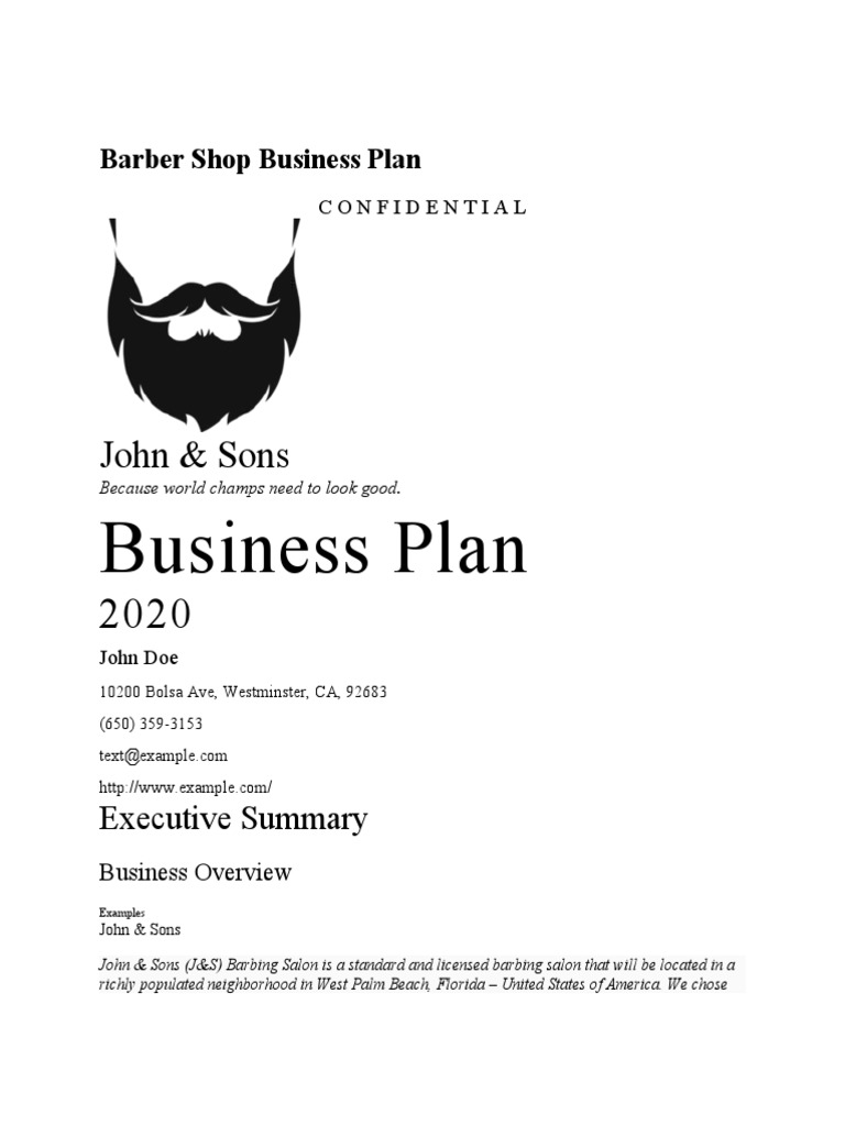 John & Sons Barbershop Business Plan | PDF | Equity (Finance) | Business