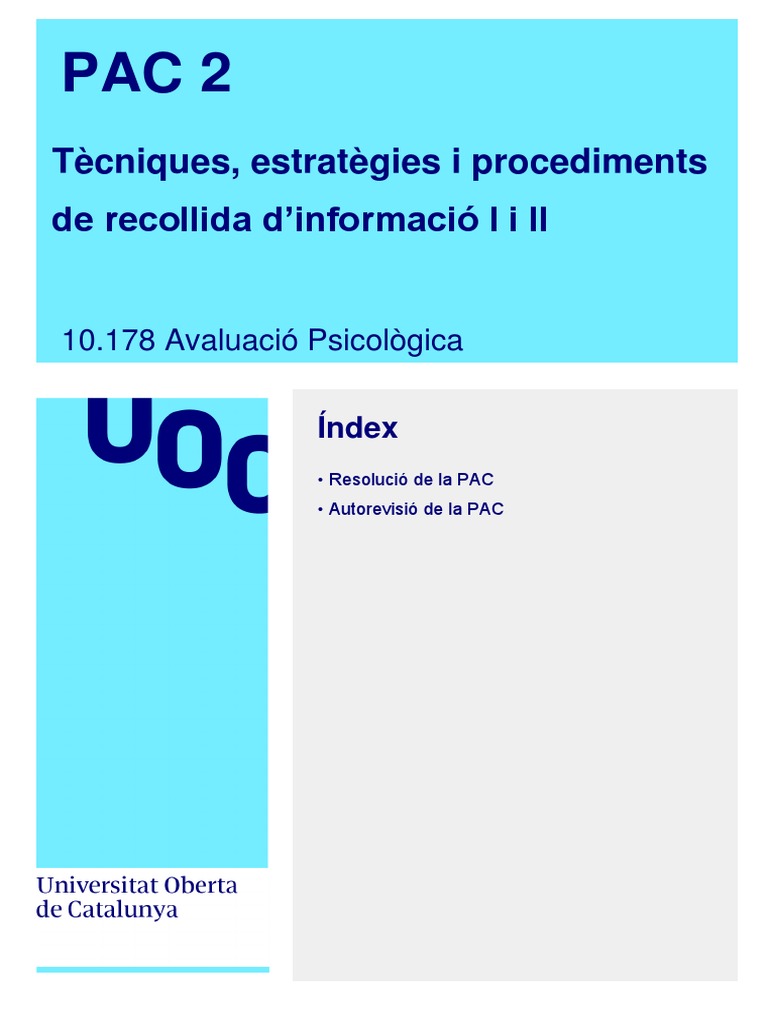 Lacal - Martin - Laura - PAC2 - Avaluació Psicològica | PDF