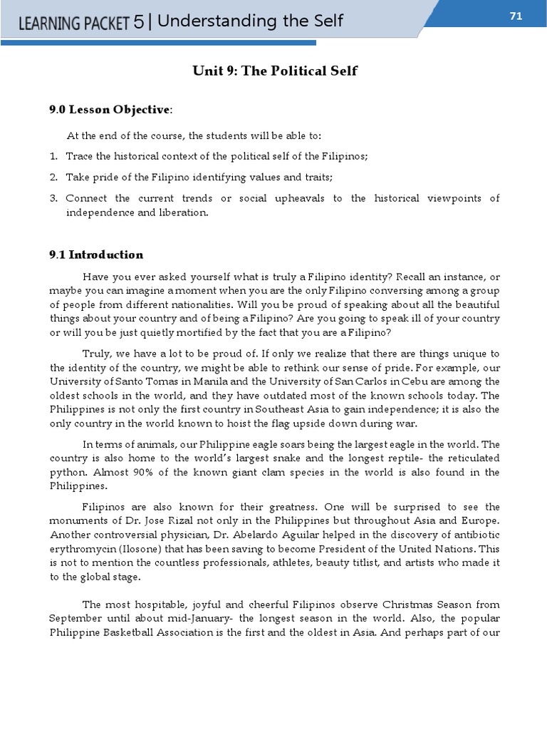 (LP5) UNIT 9, 10 & 11 - Understanding The Self (GE 1) | PDF | Metacognition | Learning