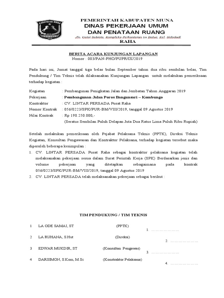 SURAT PHO 2019 Tanpa TIM TEKNIS | PDF