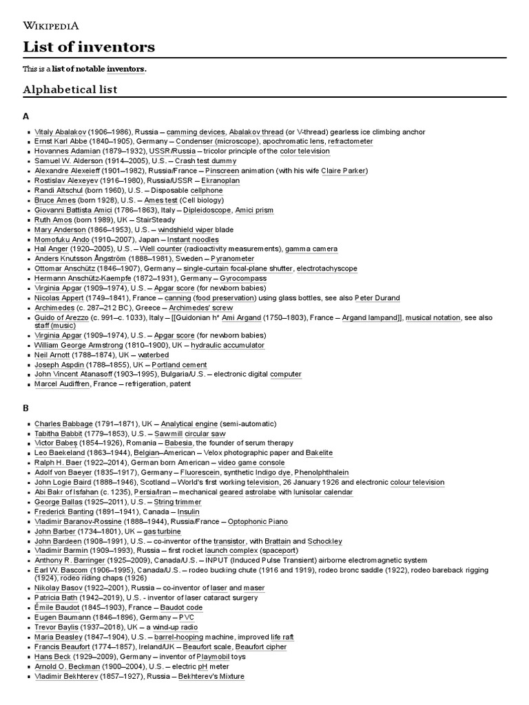 List of Inventors | PDF