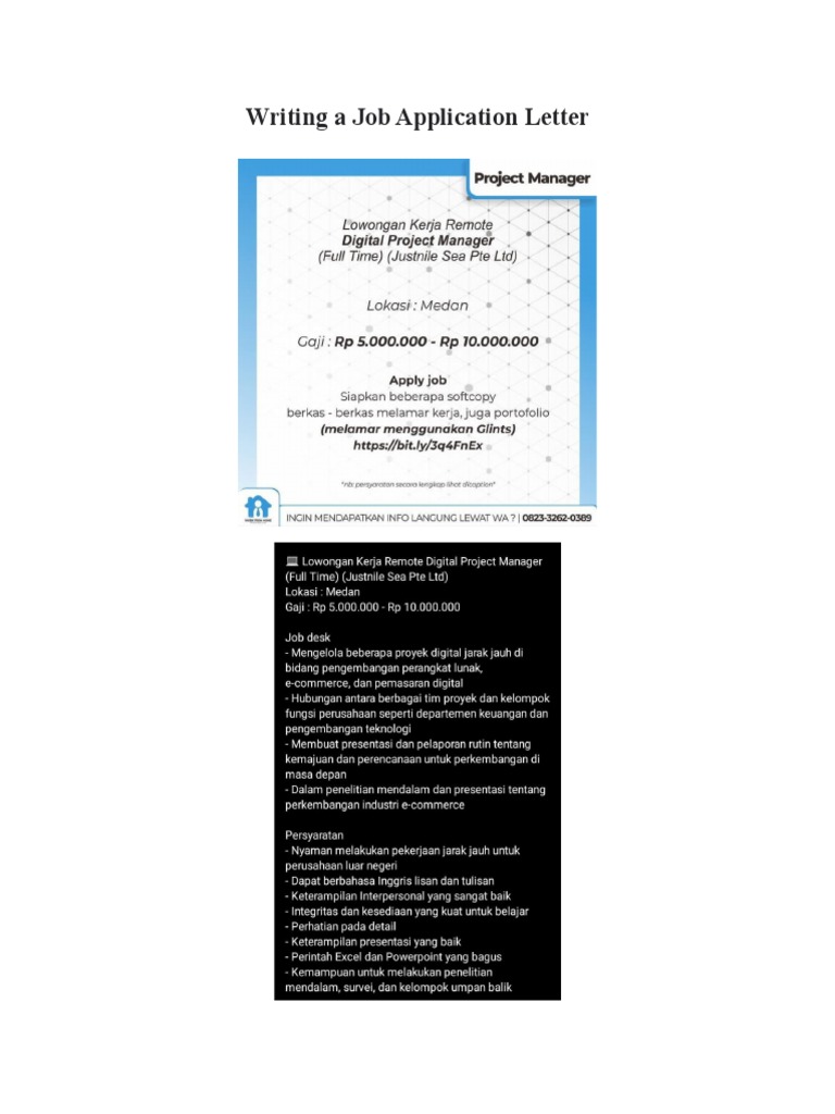 Writing a Job Application Letter | PDF