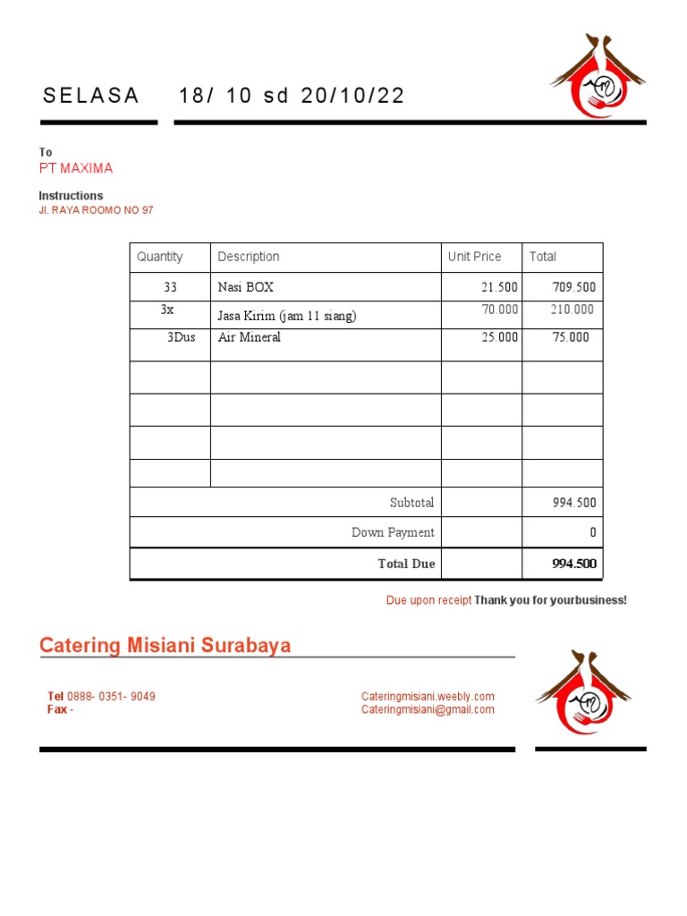 Nota, 18,10,2022 (PT Maxima Aksara) | PDF