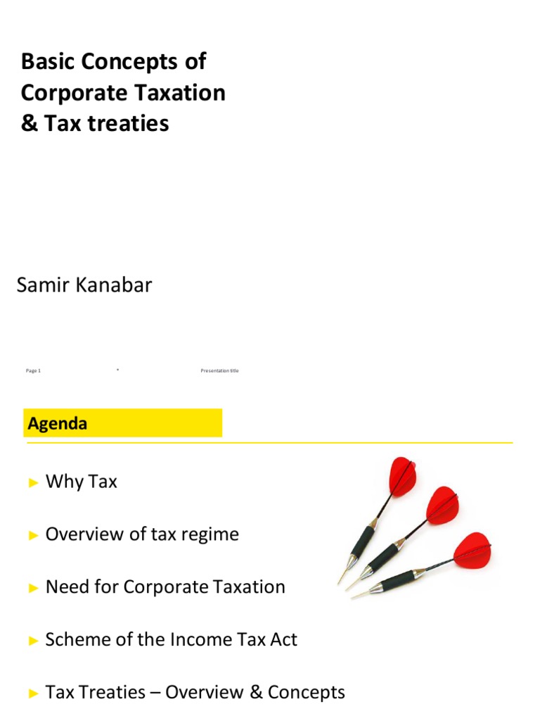 Session 1 - Basic Concepts of Corporate Taxation Tax Treaties | PDF | Taxes | Tax Treaty