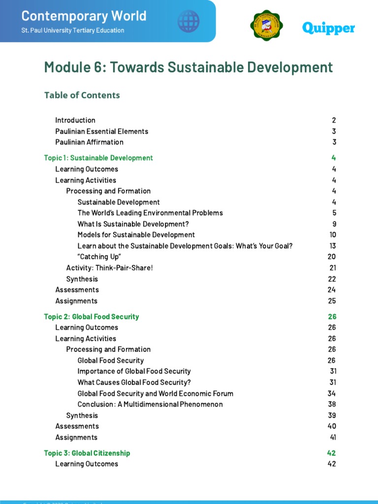 Contemp World Module 6 | PDF | Climate Change | Sustainability