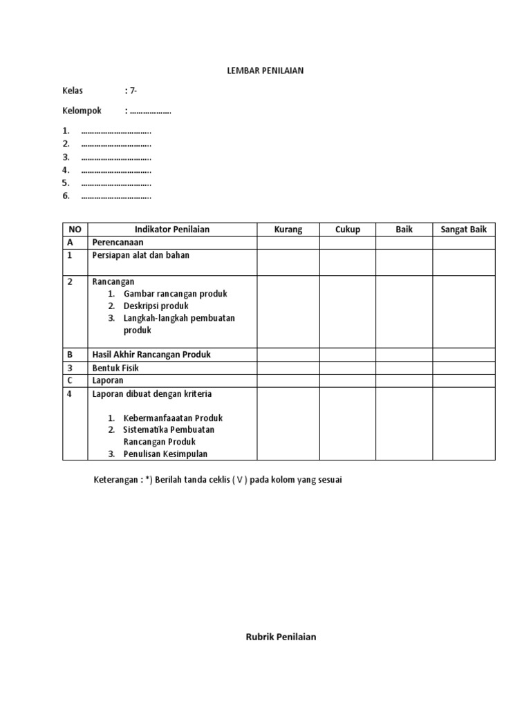 P5 Lembar Penilaian Alur 5 | PDF