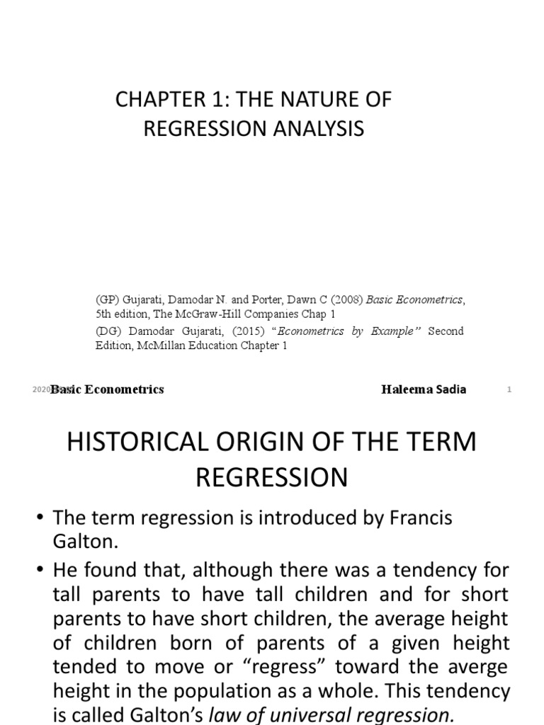 Chap 1 Nature of Regression Analysis | PDF