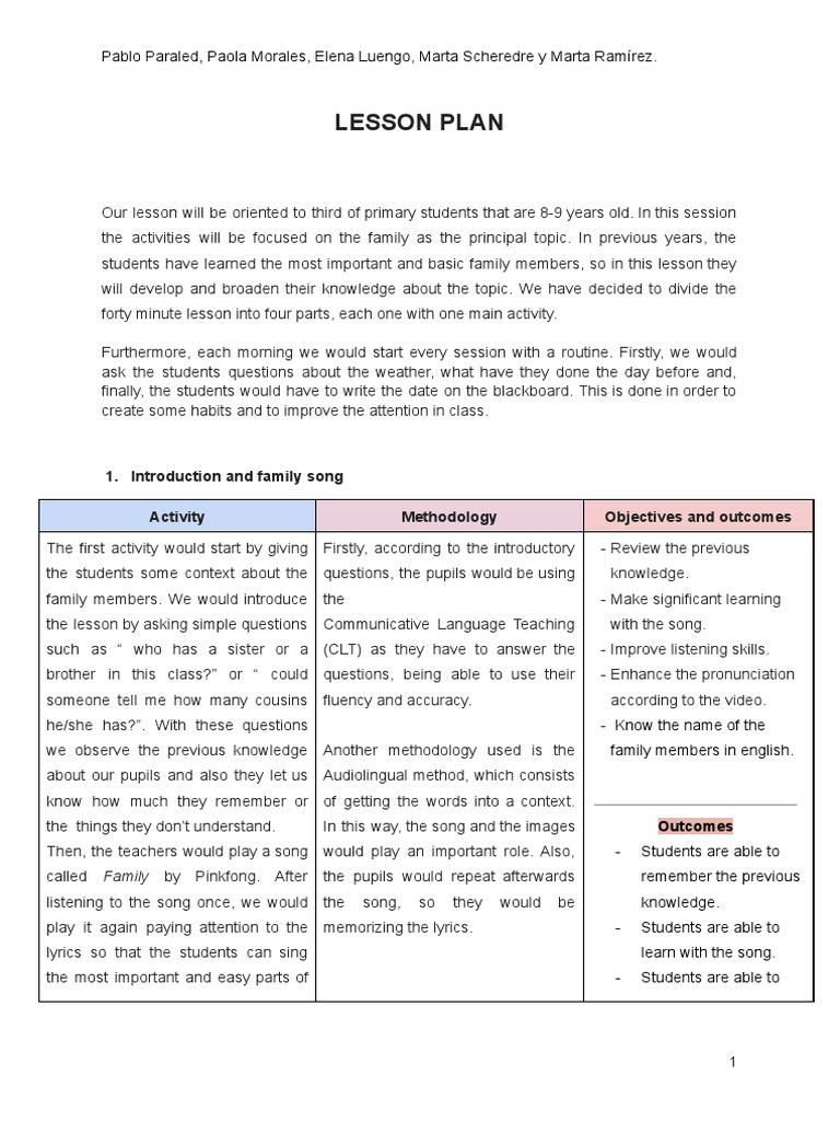 Lesson Plan | PDF | Fluency | Teachers