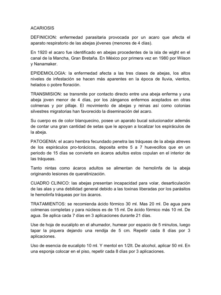ACARIOSIS | PDF | Ciencia y matemáticas