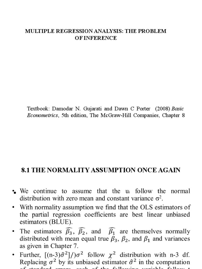 Chap 8 Multiple Regression Analysis The Problem of Inference | PDF | Ordinary Least Squares ...