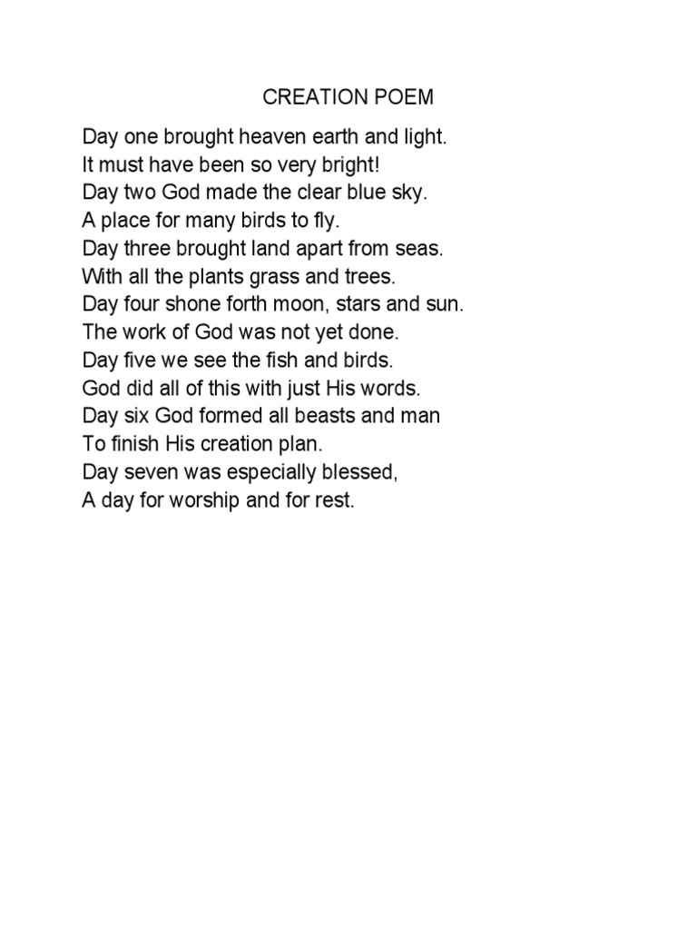 Creation Poem | PDF