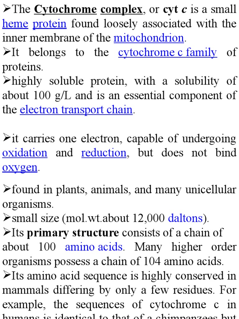 Cyto C | PDF | Cytochrome C | Cytochrome