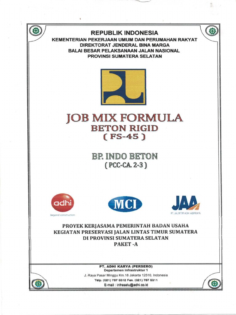 JMF Indobeton Batu 2,3 | PDF