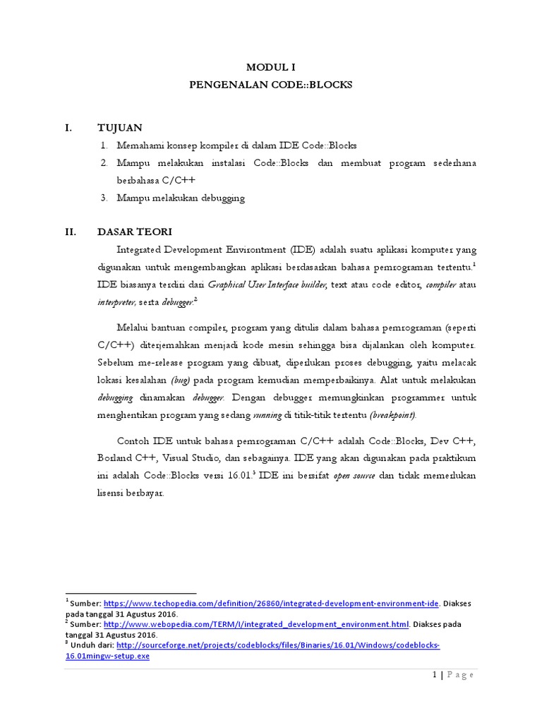 Pengenalan Code::Blocks IDE | PDF