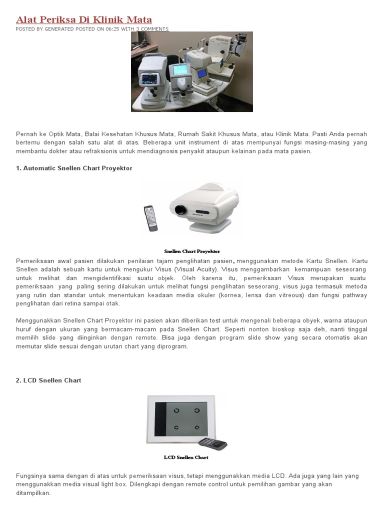 Alat Diagnostik Klinik Mata | PDF