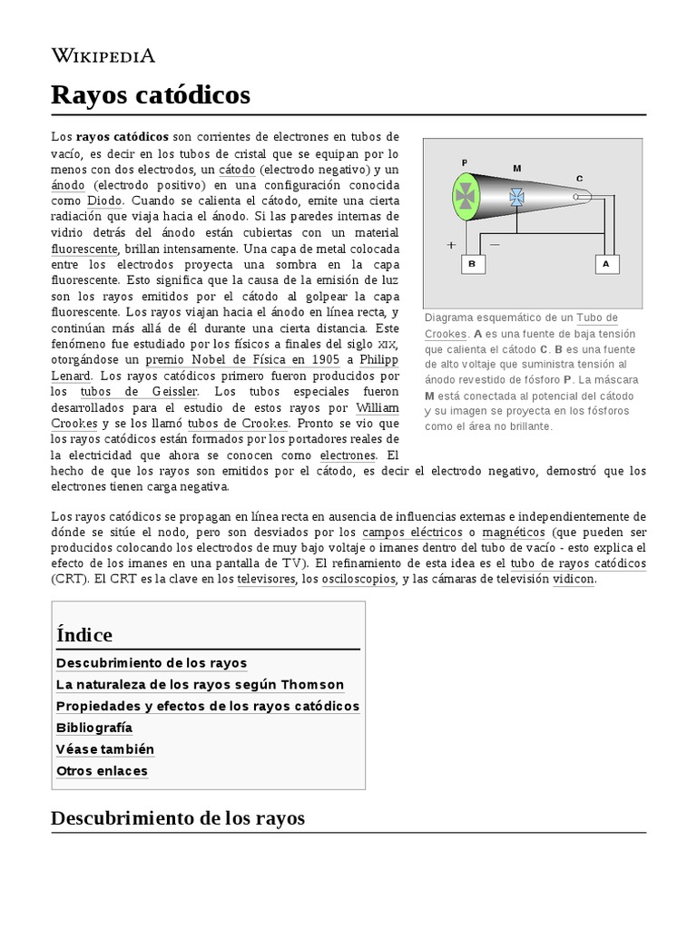 Rayos Catódicos | PDF | Electromagnetismo | Electricidad