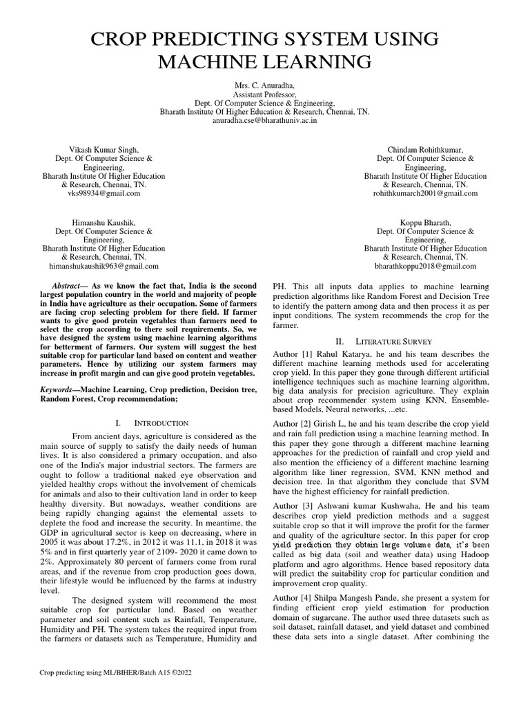 Crop Term Paper | PDF | Machine Learning | Regression Analysis