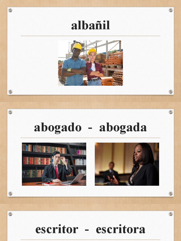 Profesiones y sus géneros en español | PDF