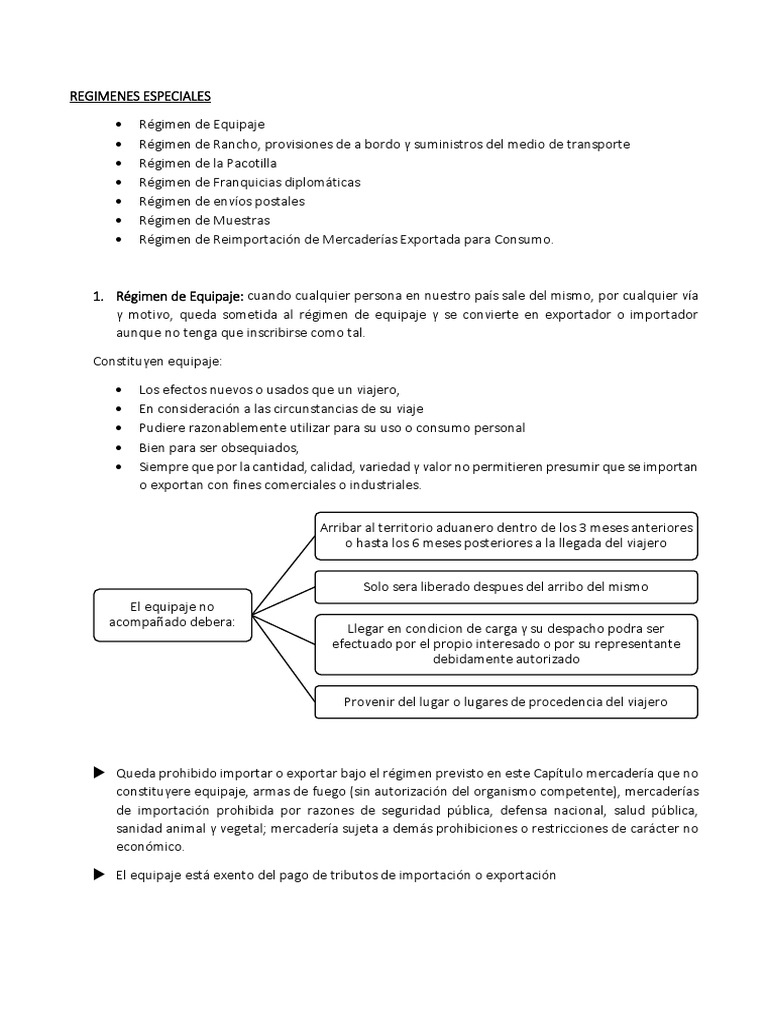 Regimenes Especiales | PDF | aduana | Transporte