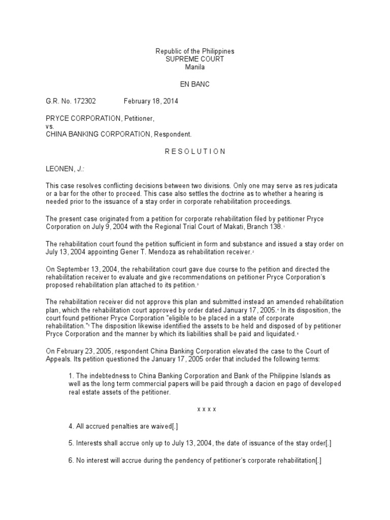 Pryce Corporation Vs China Banking Corporation | PDF