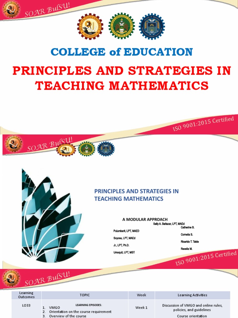 Teaching Mathematics: Principles & Strategies | PDF | Teaching Method ...