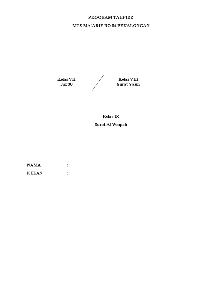 Program Tahfidz | PDF