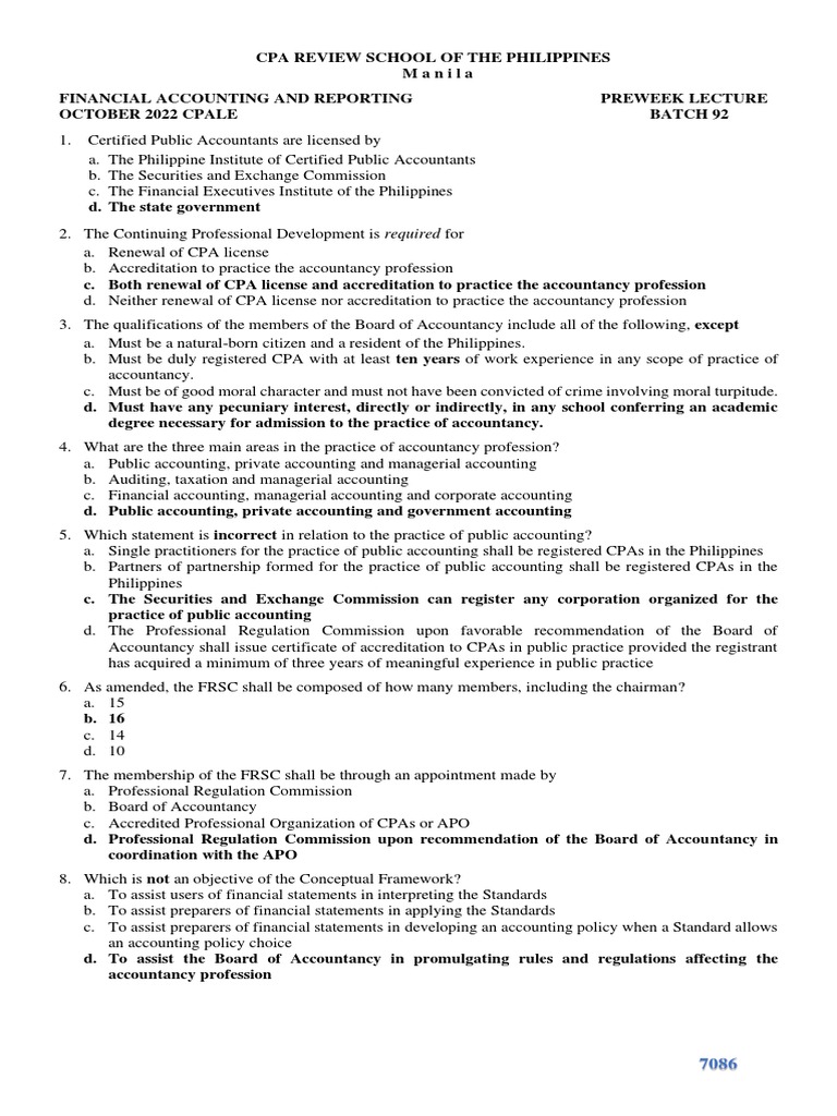 7086 - FAR Preweek Lecture Theory | PDF | International Financial Reporting Standards | Balance ...